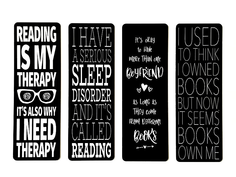 Bookworm Problems B&W Edition Bookmarks Complete Set – Literary ...